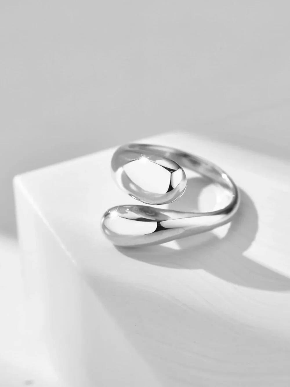 Jewelry | Chunky Gold Rings For Women Adjustable Open Teardrop Wrap ...